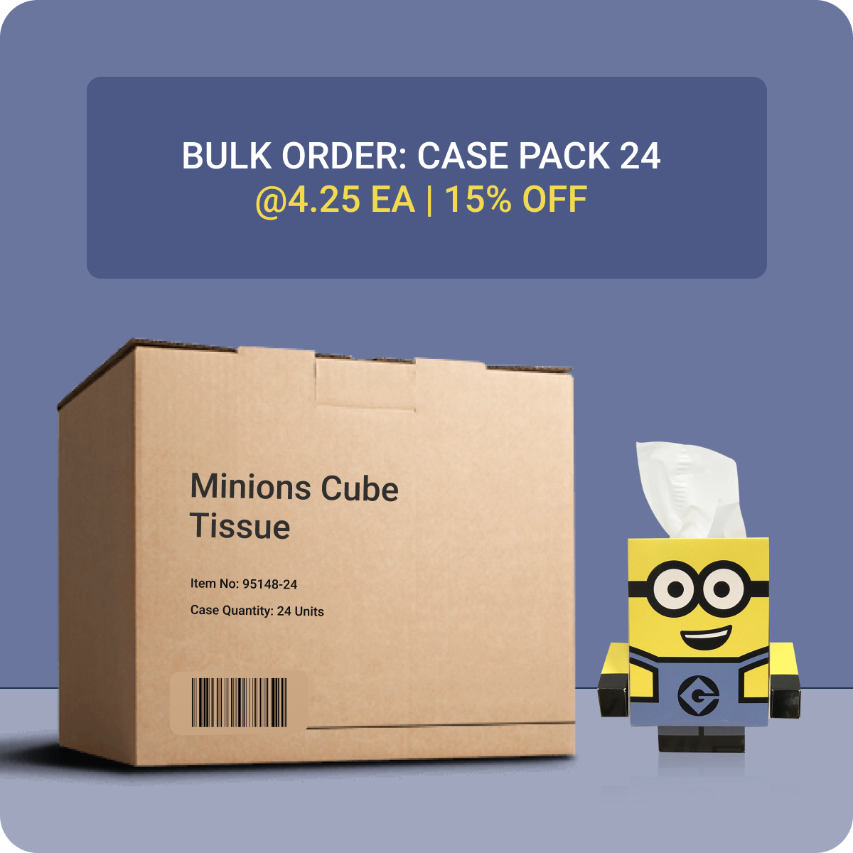Minions Cube Tissue Box - Case Pack 24 – Smart Care