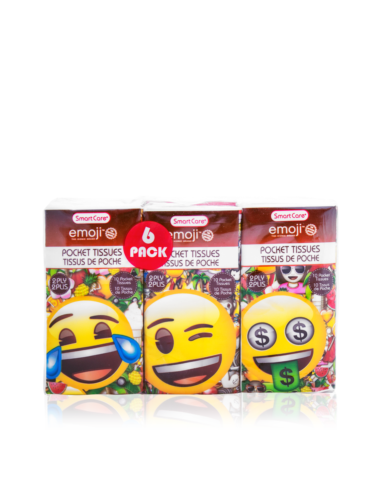 Emoji Pocket Facial Tissues 6 Pack – Smart Care